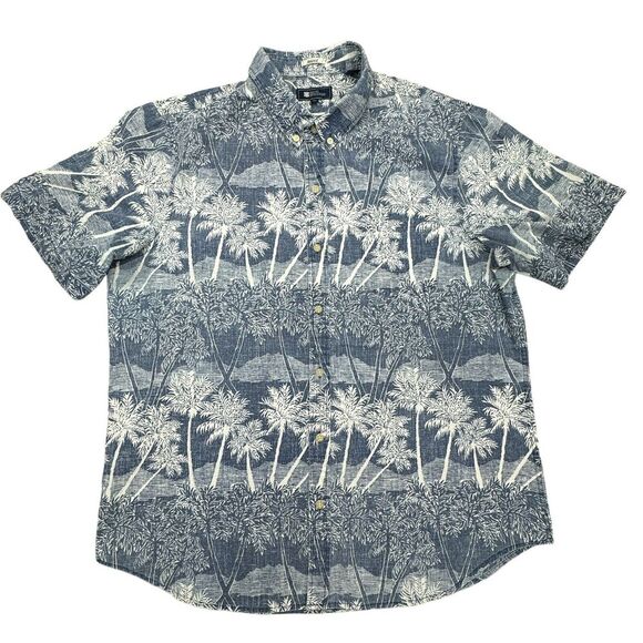 reyn spooner | Shirts | Reyn Spooner Hawaiian Shirt Mens Xl Blue Palm ...